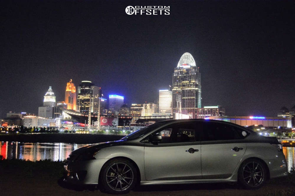 2014 Nissan Sentra with 18x8 40 Liquid Metal Shift and 225/40R18 Road ...