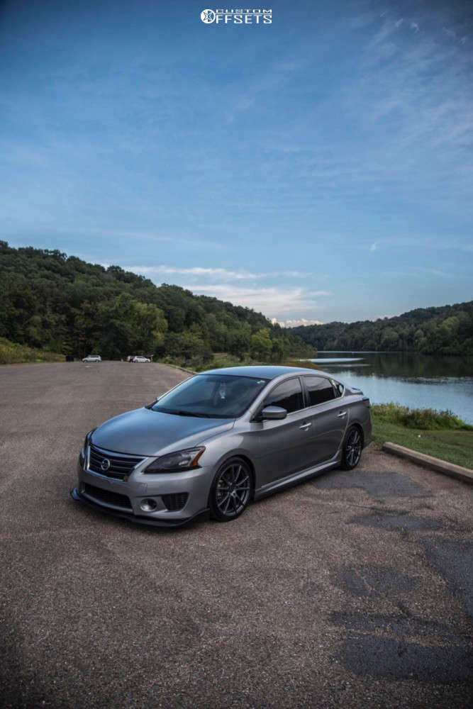 2014 Nissan Sentra with 18x8 40 Liquid Metal Shift and 225/40R18 Road ...
