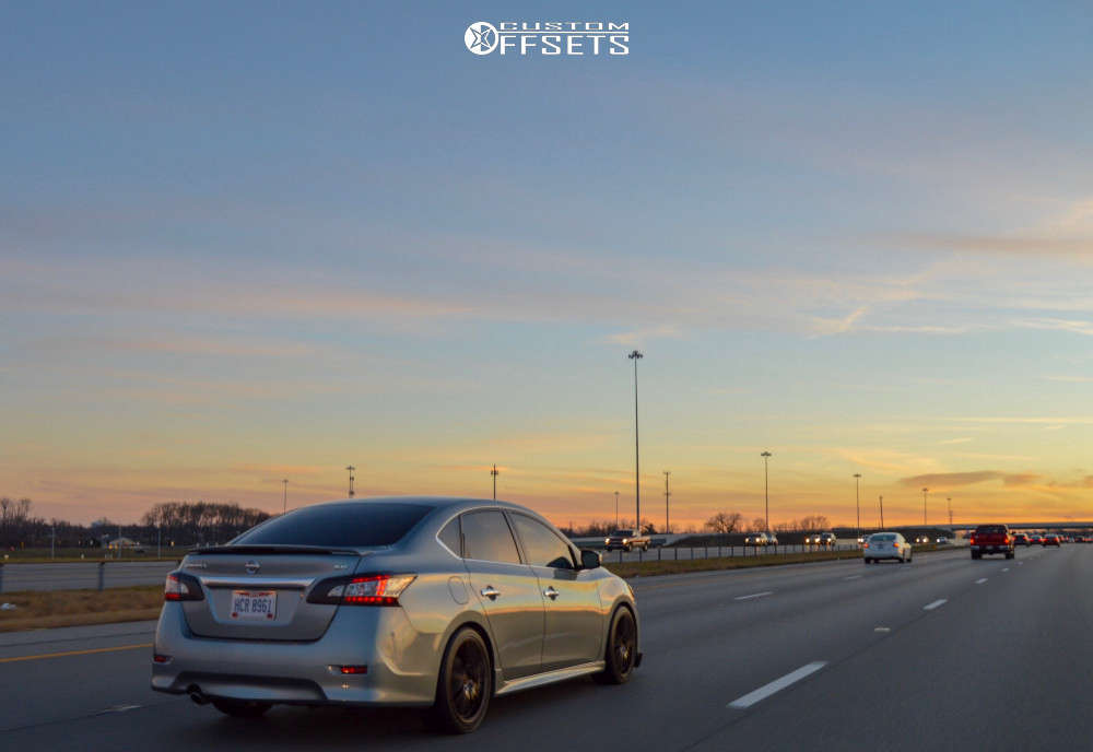 2014 Nissan Sentra with 18x8 40 Liquid Metal Shift and 225/40R18 Road ...
