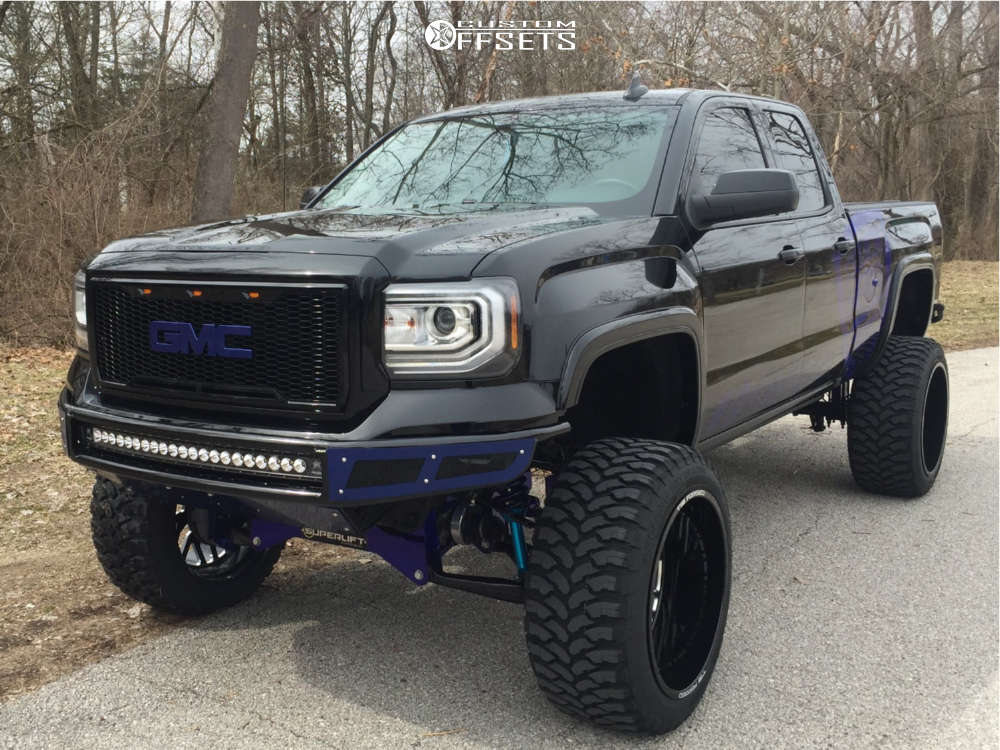 2017 GMC Sierra 1500 with 24x14 -76 TIS Forged F51bm1 and 37/13.5R24 ...