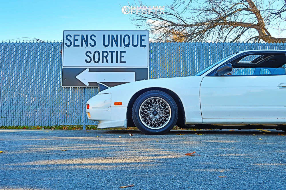 1993 Nissan 240SX with 15x7 25 SSR Formula Mesh and 195/55R15 General ...