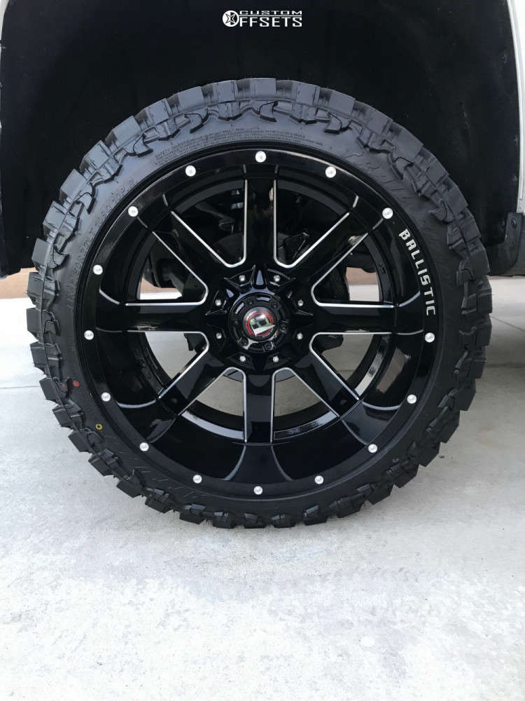 2015 Chevrolet Silverado 1500 with 22x12 -44 Ballistic Rage and 33/12 ...