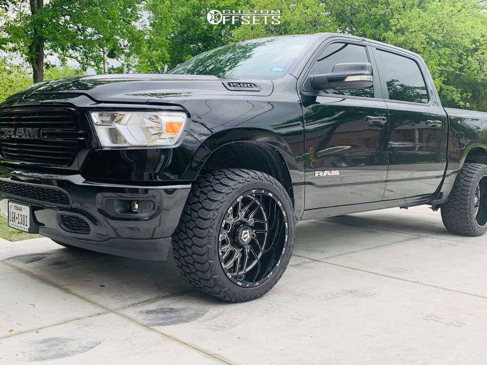 2019 Ram 1500 with 22x12 -44 TIS 544BM and 305/45R22 AMP Terrain Attack ...