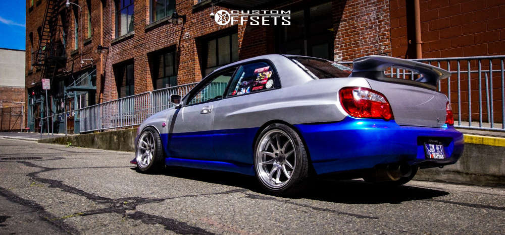 2003 Subaru WRX with 18x9.5 15 Aodhan DS02 and 235/45R18 Starfire and ...