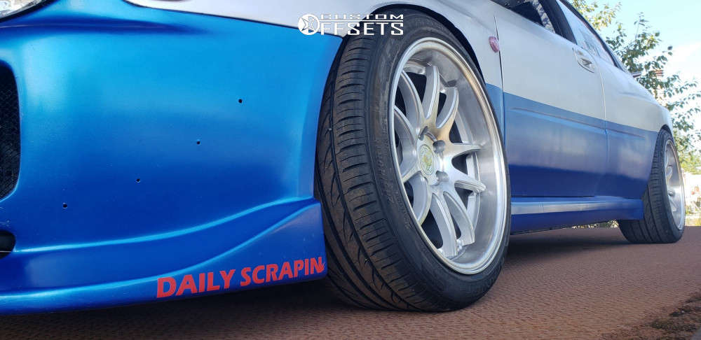 2003 Subaru WRX with 18x9.5 15 Aodhan DS02 and 235/45R18 Starfire and ...