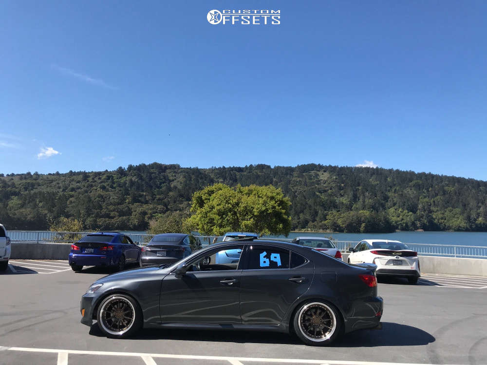 2007 Lexus IS250 with 18x9.5 22 Aodhan Ds07 and 235/40R18 Firestone ...