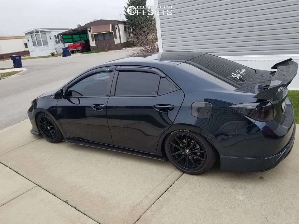 2018 Toyota Corolla with 17x8 45 Konig Oversteer and 215/45R17 Goodyear ...