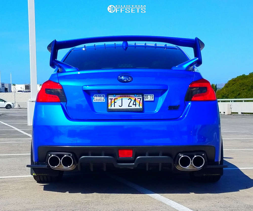 2018 Subaru WRX STI with 19x9.5 38 SSR GTX03 and 255/35R19 Goodyear ...