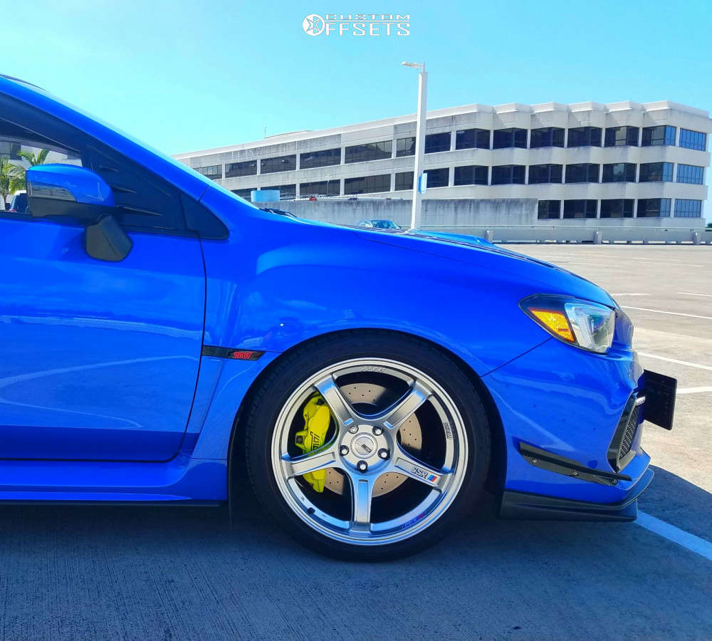 2018 Subaru WRX STI with 19x9.5 38 SSR GTX03 and 255/35R19 Goodyear ...