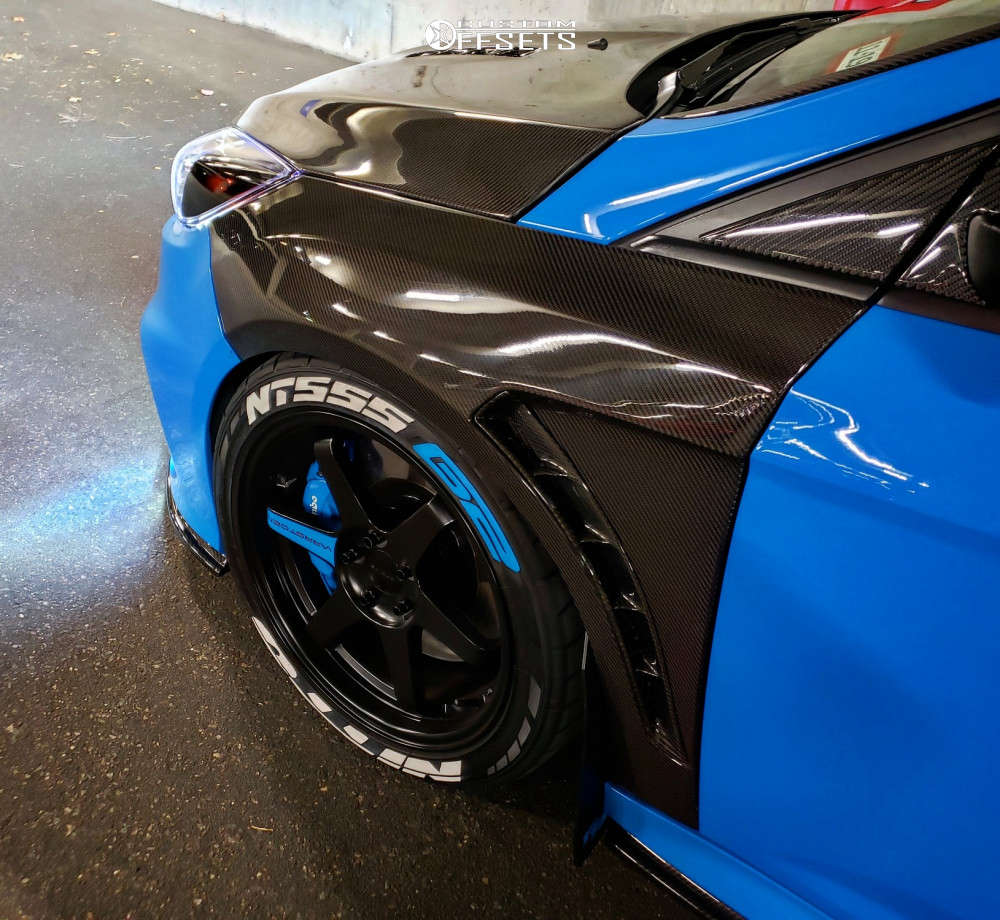 2016 Ford Focus with 18x8.5 35 Varrstoen Es2 and 245/40R18 Nitto Nt555 G2 and Lowering Springs ...