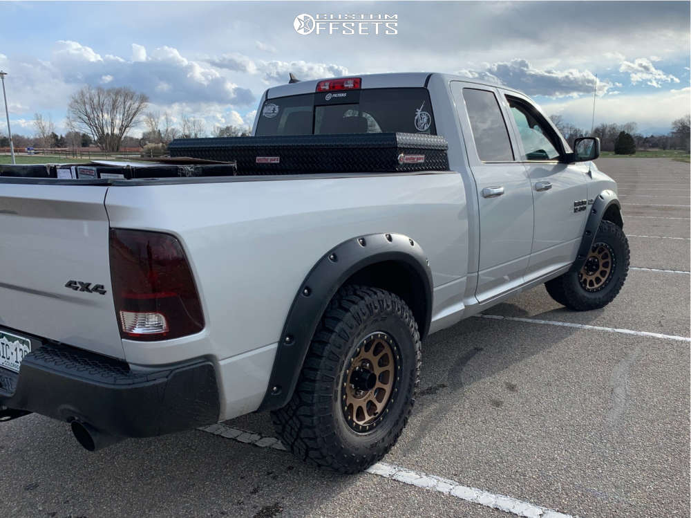 2013 Ram 1500 with 17x8.5 0 Method Nv and 35/12.5R17 Goodyear Wrangler Duratrac and Leveling Kit ...