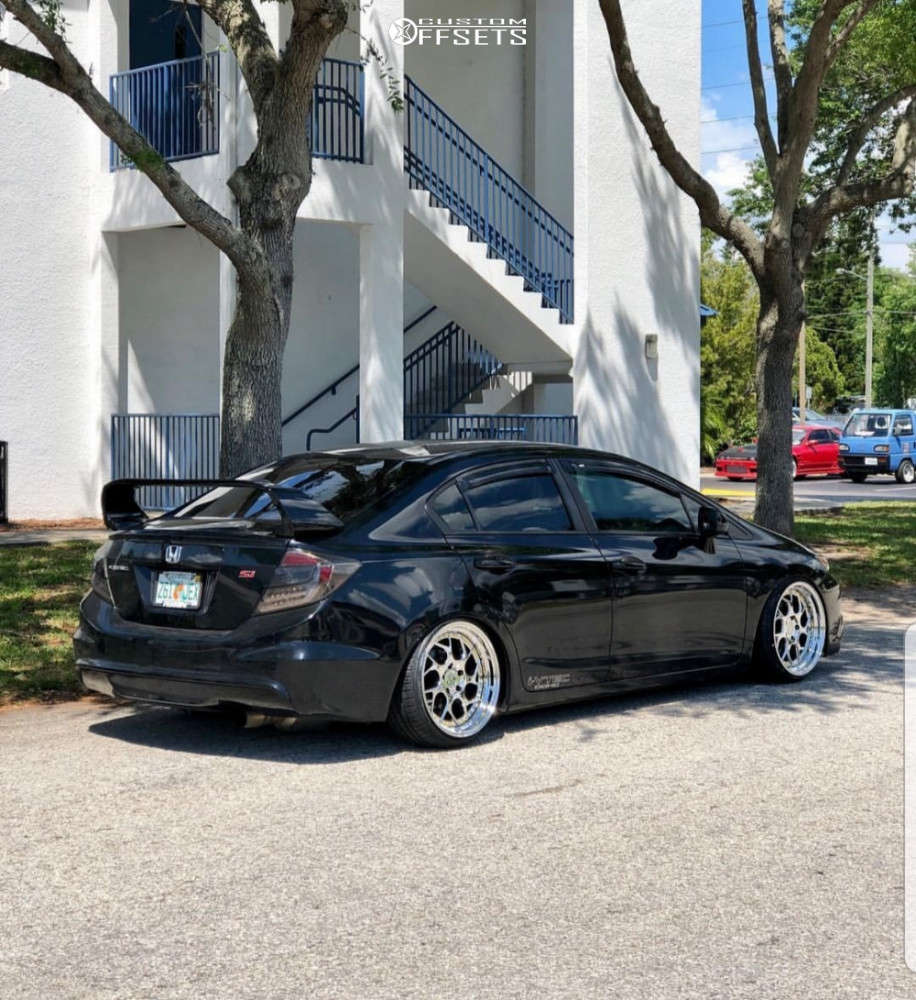 2012 Honda Civic with 18x9.5 22 Aodhan Ds01 and 215/35R18 Toyo Tires ...