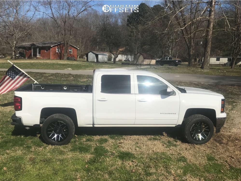 2015 Chevrolet C1500 with 20x10 -24 Dropstars 654mb and 275/55R20 Nitto ...