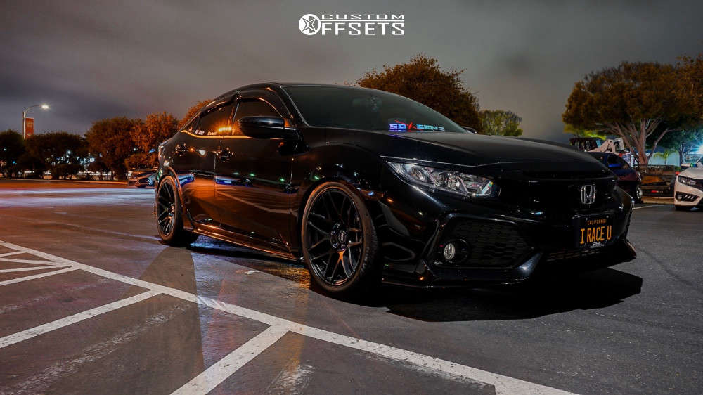 2018 Honda Civic with 18x9.5 22 ESR Rf2 and 245/45R18 Hankook Ventus ...