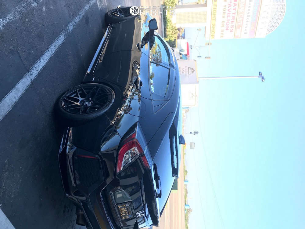 2018 Honda Civic with 18x9.5 22 ESR Rf2 and 245/45R18 Hankook Ventus ...