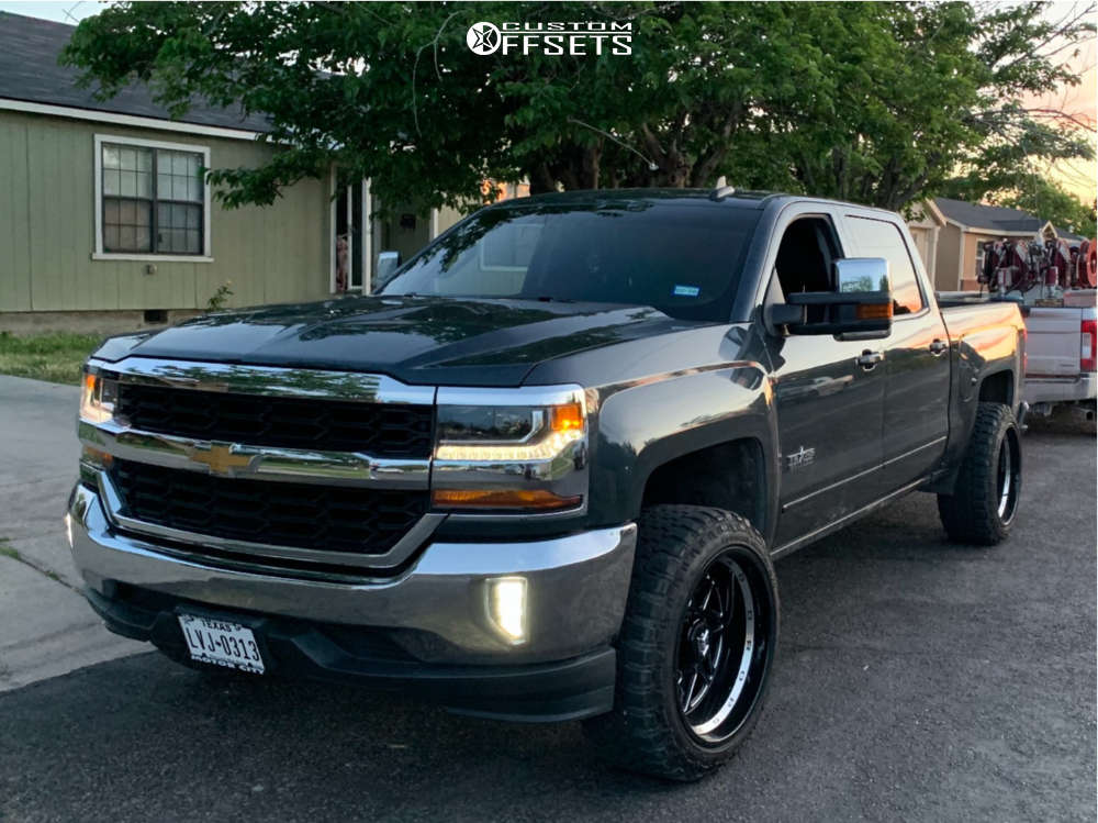 2017 Chevrolet Silverado 1500 with 22x12 -44 Dropstars 657BM and 33/12 ...