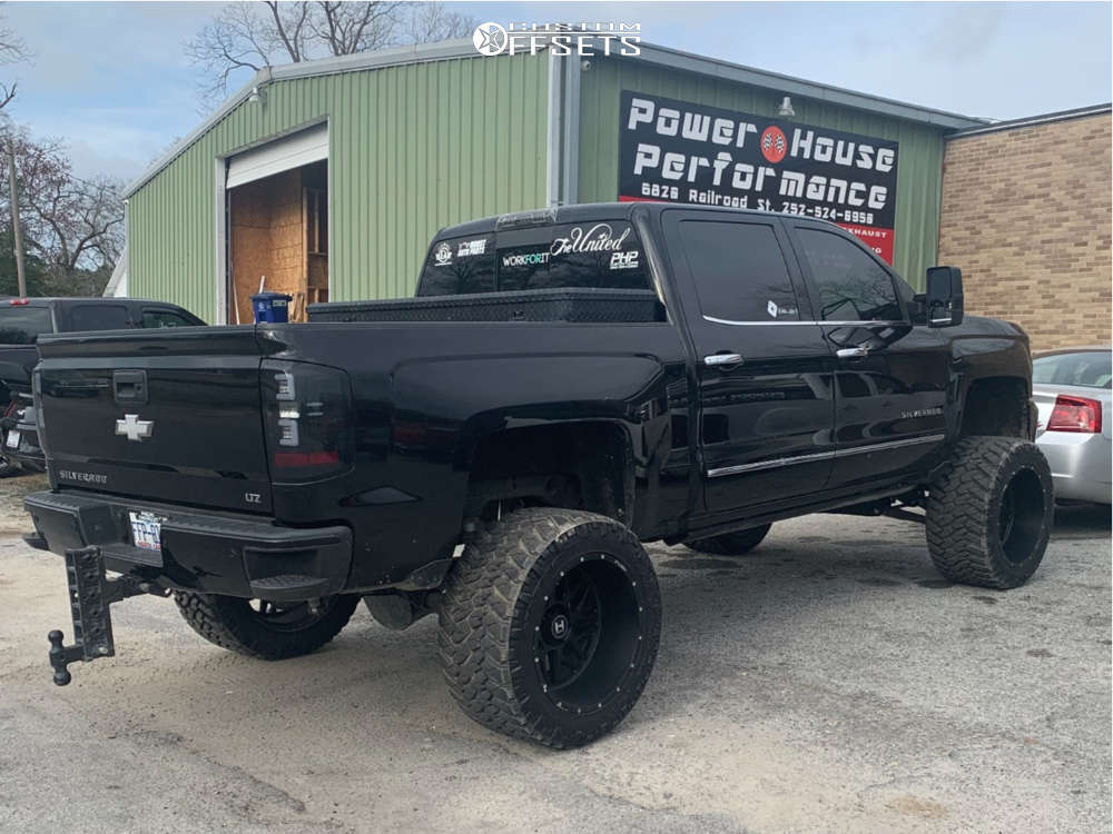 2018 Chevrolet Silverado 1500 with 22x14 -76 Hostile Sprocket and 375/45R22 Nitto Trail Grappler ...