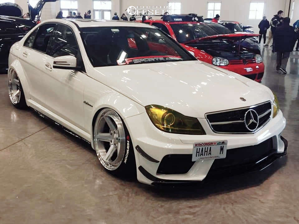 2012 Mercedes-Benz C63 AMG with 20x10 6 Rotiform PNT and 245/30R20 ...