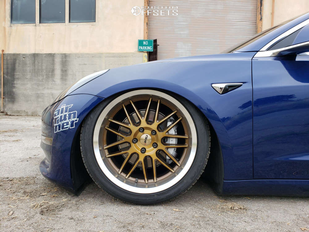 2018 Tesla 3 Tucked Air Suspension | Custom Offsets