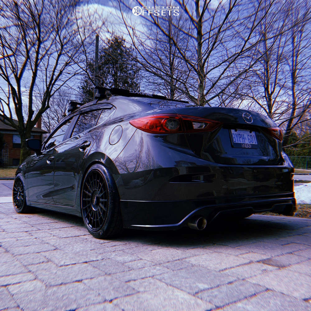 2016 Mazda 3 with 18x8.5 35 Rotiform Las-r and 225/35R18 Altenzo Sport ...