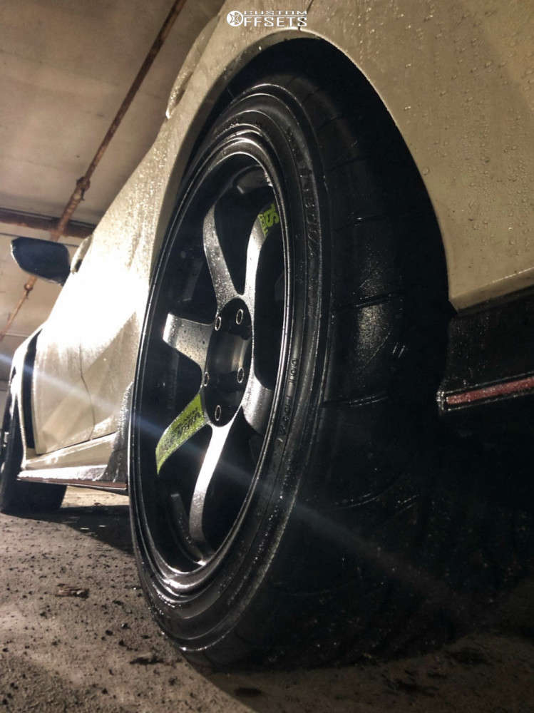 2017 Honda Civic with 18x10 39 Volk Te37sl and 255/40R18 Yokohama Advan Neova Ad08r and Stock ...