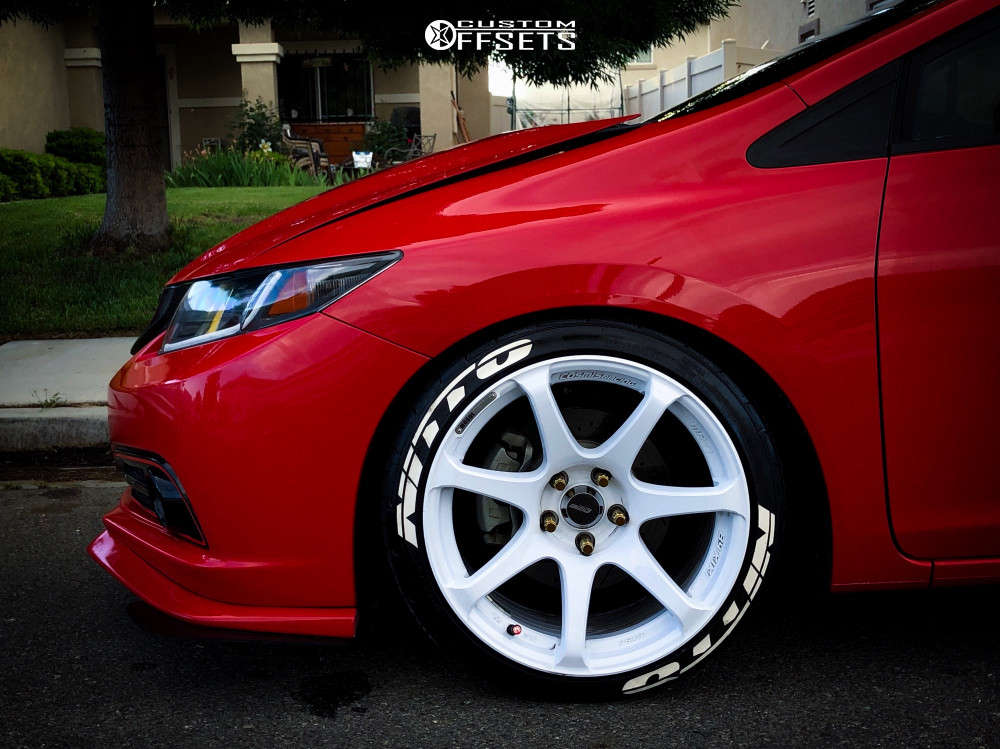 2015 Honda Civic with 18x9 25 Cosmis Racing Mr7 and 225/40R18 Nitto Neo ...