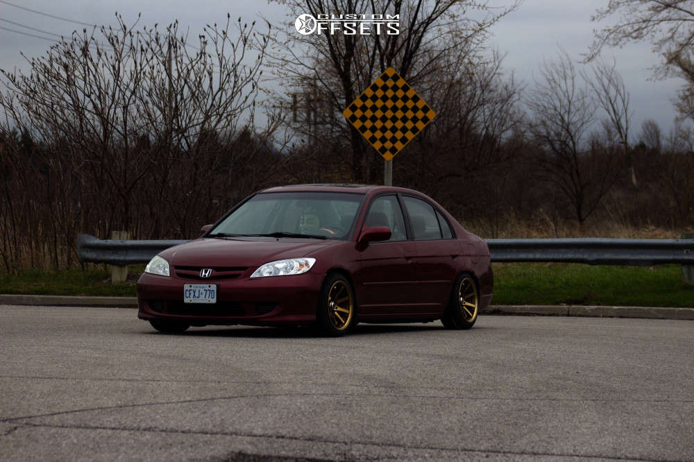 2005 Honda Civic with 15x8 15 STR 903 and 195/45R15 Minerva F205 and ...