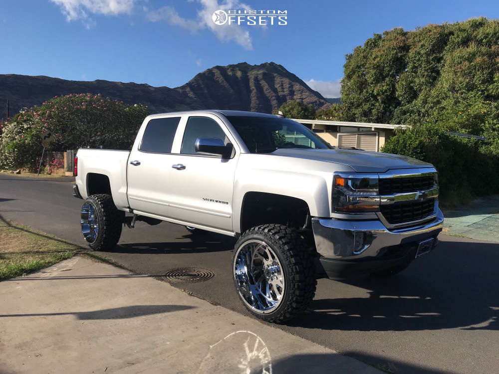 2018 Chevrolet Silverado 1500 with 24x14 -76 Xtreme Force Xf8 and 35/12 ...