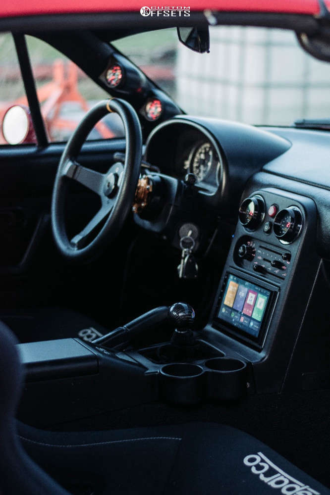 1991 Mazda MX-5 Miata with 15x8 20 Rota Grid V and 205/50R15 Nankang Ns ...