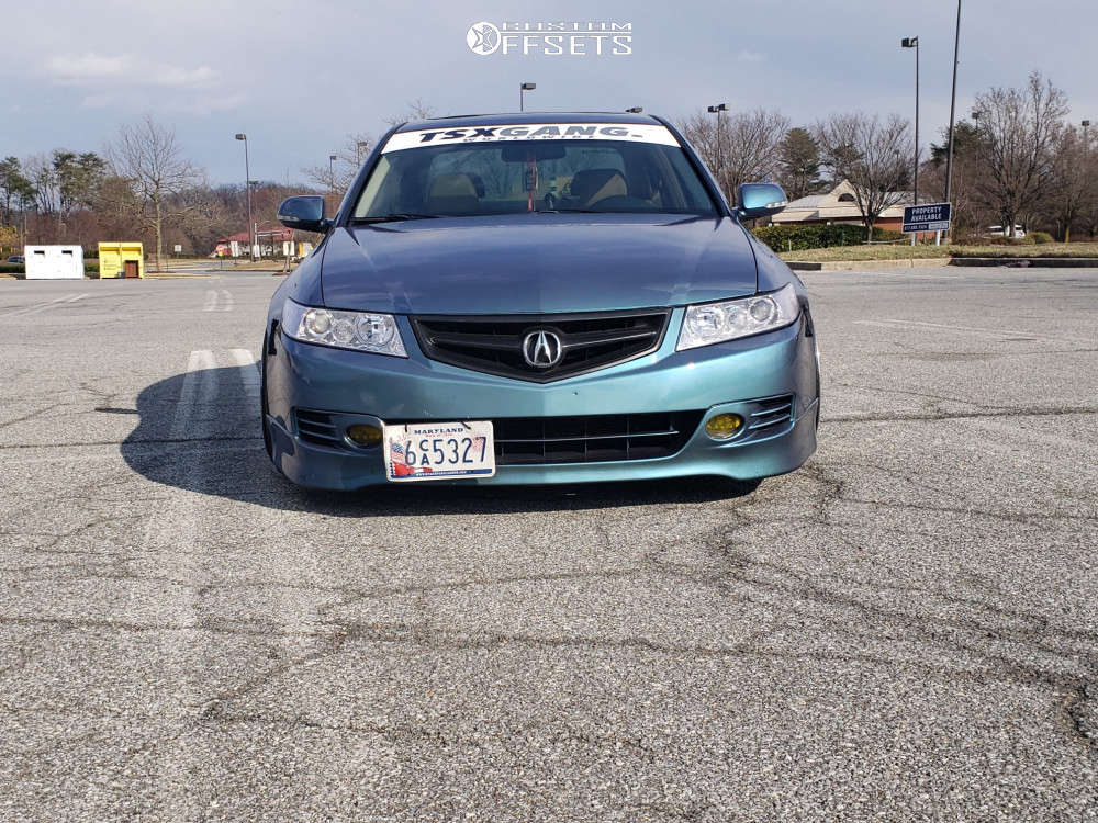 2007 Acura TSX with 18x9.5 22 ESR Sr02 and 215/40R18 Nankang As-1 and ...