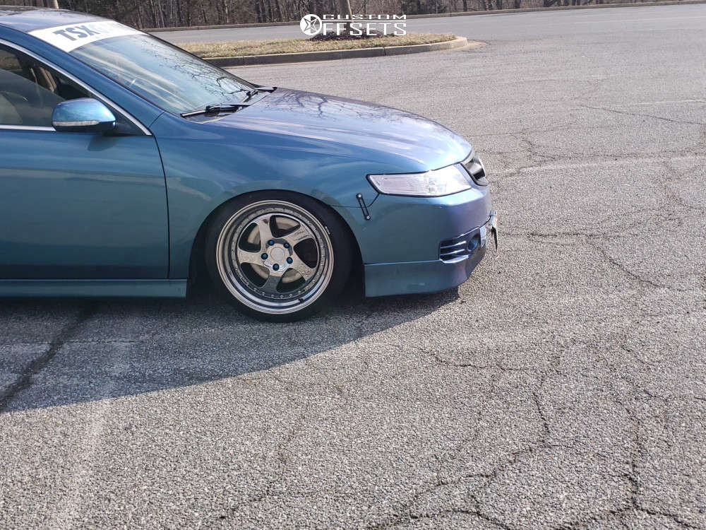 2007 Acura TSX with 18x9.5 22 ESR Sr02 and 215/40R18 Nankang As-1 and ...