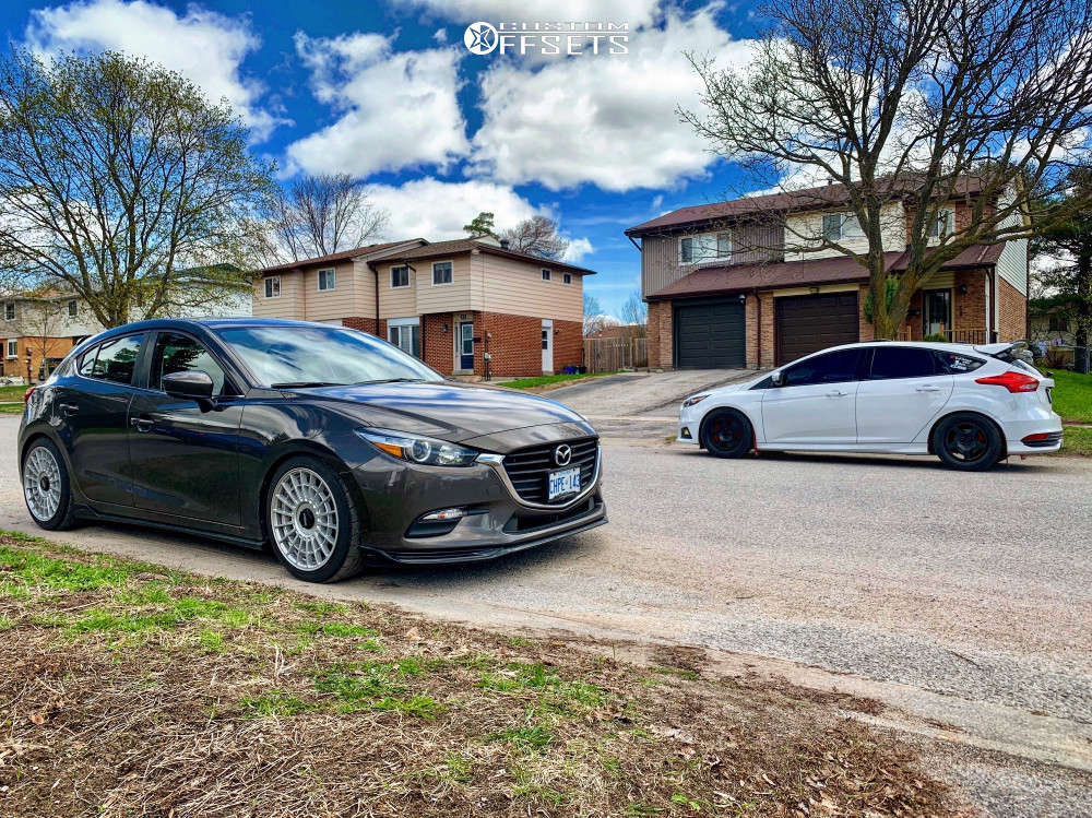 2017 Mazda 3 Sport with 18x8.5 45 Rotiform Las-r and 225/45R18 ...