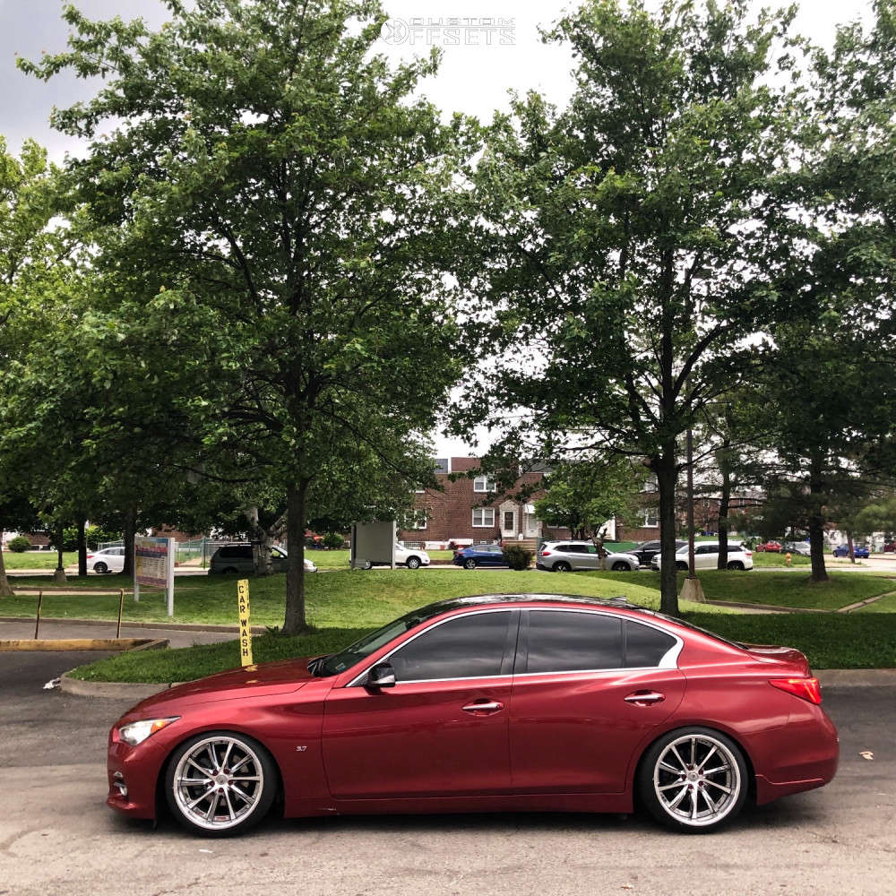 2014 INFINITI Q50 with 19x10.5 13 Weds Vishunu and 245/35R19 Achilles ...