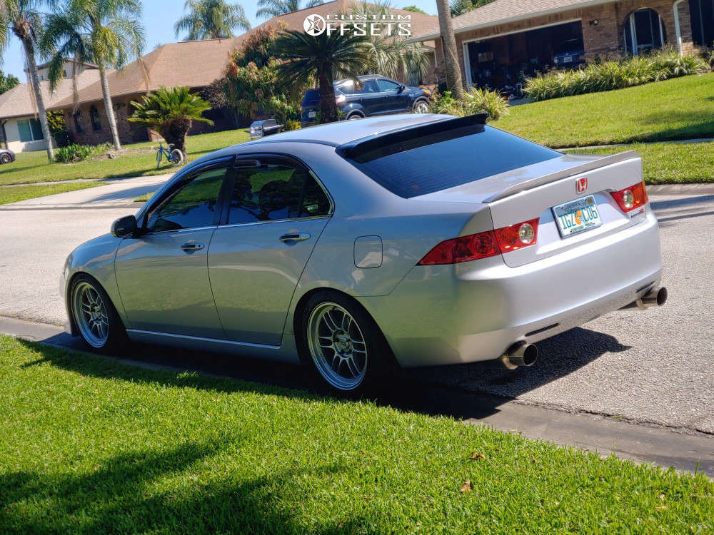 2004 Acura TSX with 17x9 45 Enkei RPF1 and 245/40R17 Michelin Pilot ...