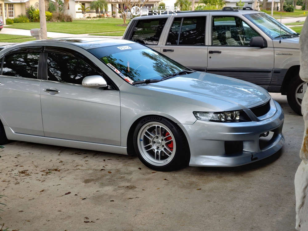 2004 Acura TSX with 17x9 45 Enkei RPF1 and 245/40R17 Michelin Pilot ...