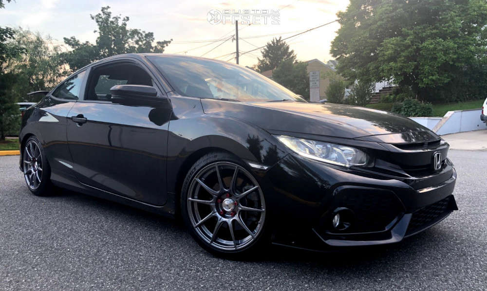2018 Honda Civic with 18x8.5 44 SSR Gtx01 and 225/40R18 Michelin Pilot Sport 4 S and Lowering ...