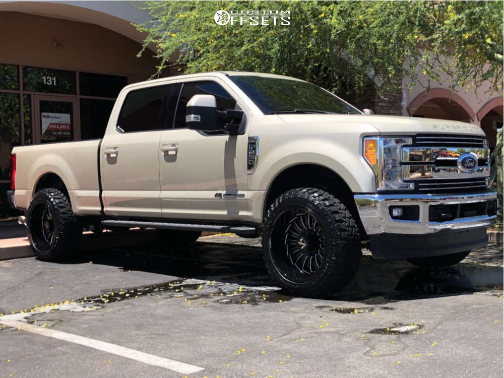 2017 Ford F-250 Super Duty with 22x12 -51 ARKON OFF-ROAD Alexander and 35/12.5R22 Fury Offroad ...