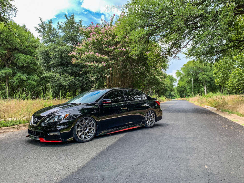 2017 Nissan Sentra with 20x8.5 45 Rotiform Cvt and 225/35R20 Ohtsu ...