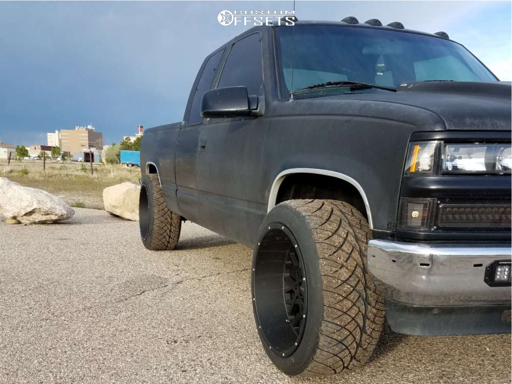 1995 Chevrolet K1500 with 22x12 -51 Vision Rocker and 305/40R22 Nitto ...