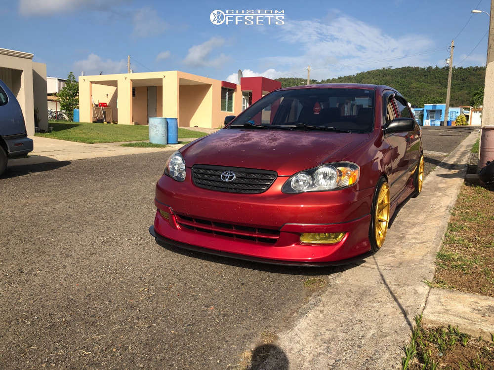 2004 Toyota Corolla with 18x9.5 35 F1R F101 and 215/40R18 Delinte D7 ...