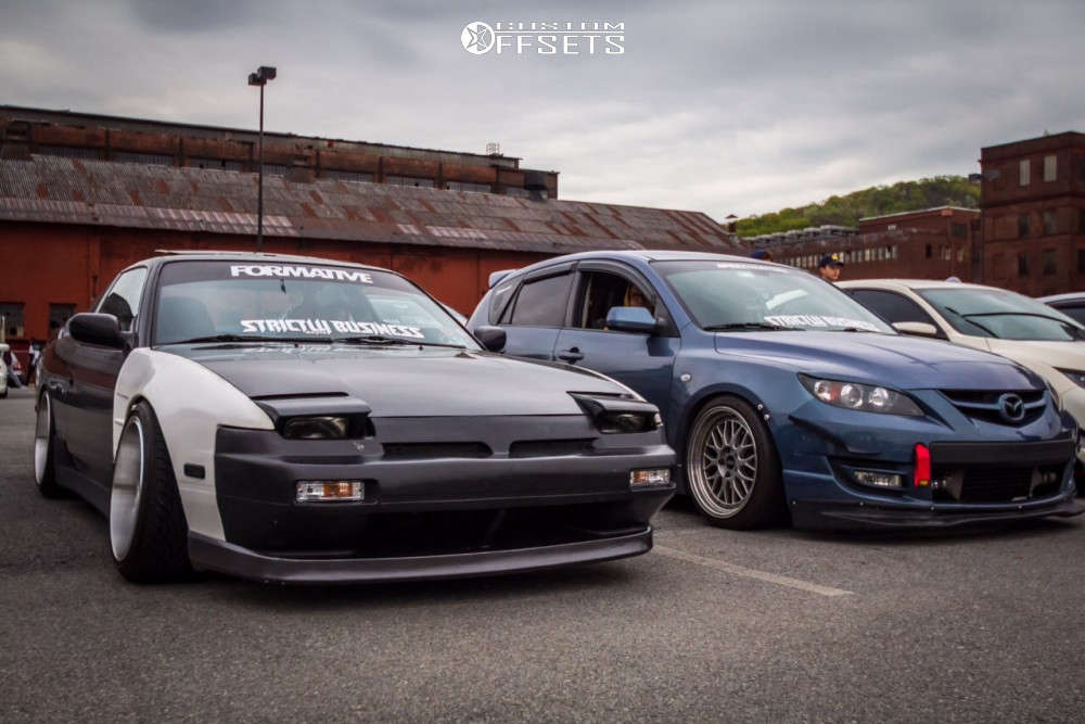 1993 Nissan 240SX with 17x9 15 Square G6 and 215/40R17 Federal 595 Rs-r ...