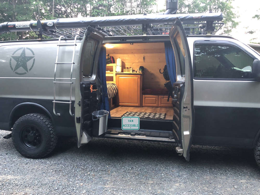 2002 Chevrolet Express 3500 with 16x8 -5 Alloy Ion 171 and 265/75R16 ...