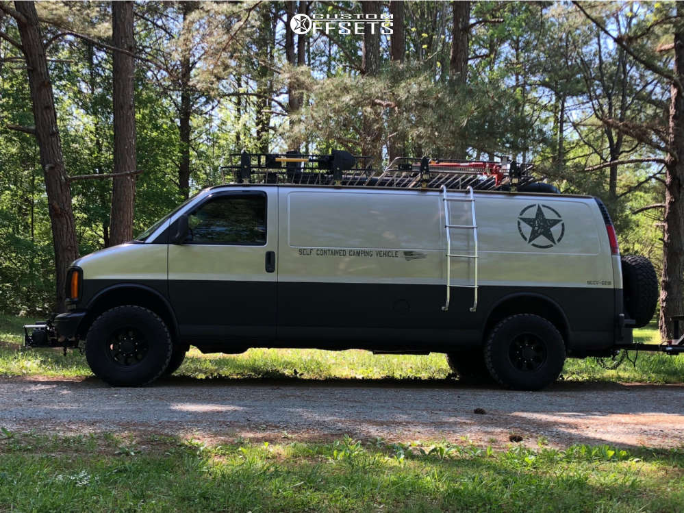 2002 Chevrolet Express 3500 with 16x8 -5 Alloy Ion 171 and 265/75R16 ...