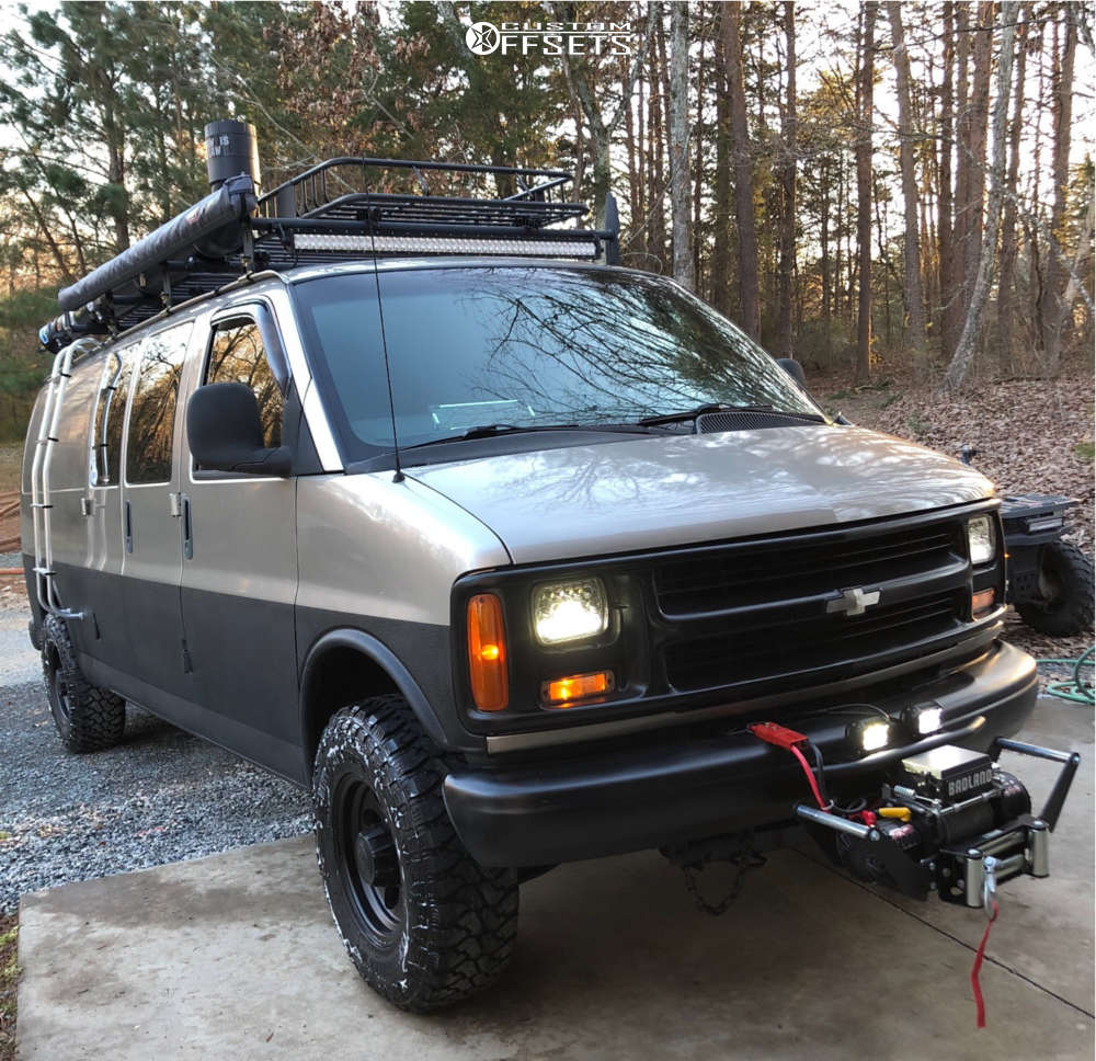 2002 Chevrolet Express 3500 with 16x8 -5 Alloy Ion 171 and 265/75R16 ...