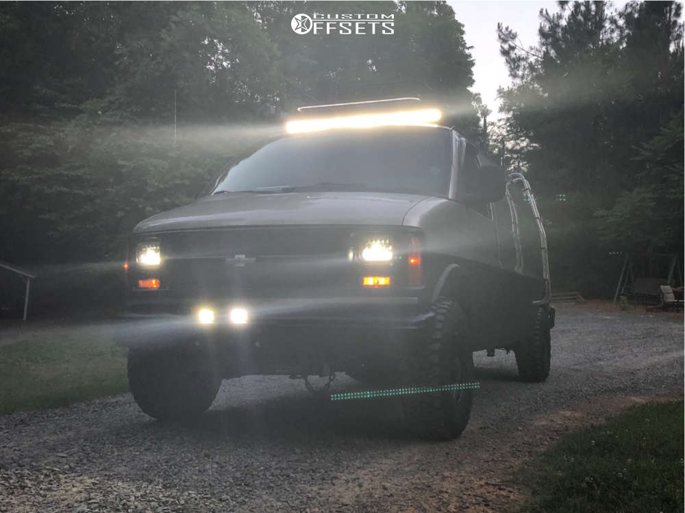 2002 Chevrolet Express 3500 with 16x8 -5 Alloy Ion 171 and 265/75R16 ...