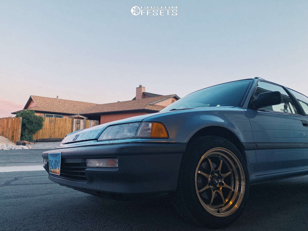 1990 Honda Civic with 15x8 25 F1R F03 and 195/50R15 Hankook Ventus V2 ...