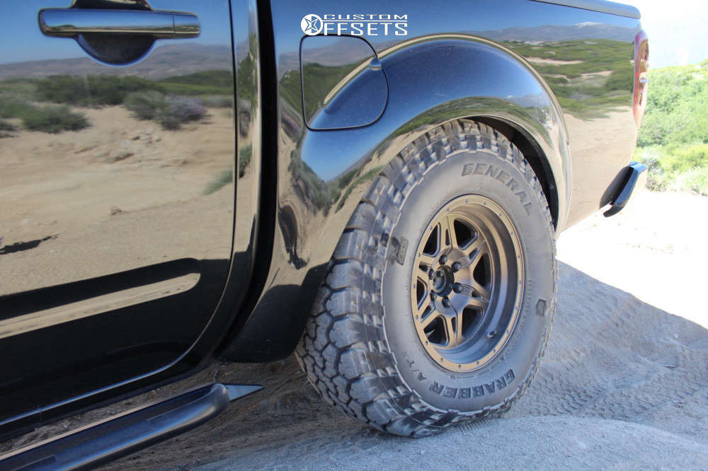 2017 Nissan Frontier with 16x8.5 -6 Level 8 Strike 6 and 285/75R16 ...