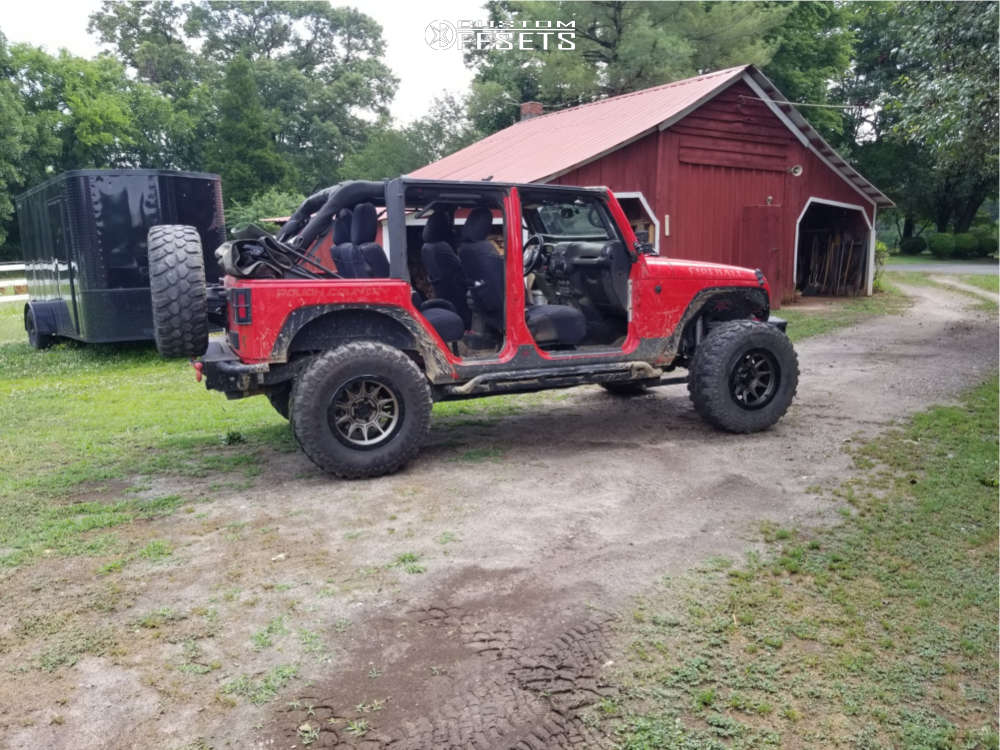 2017 Jeep Wrangler JK with 17x9 -12 American Racing ATX Ax202 and 35/12 ...
