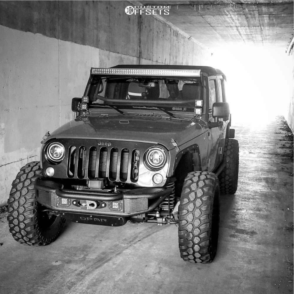 2017 Jeep Wrangler JK with 17x9 -12 American Racing ATX Ax202 and 35/12 ...