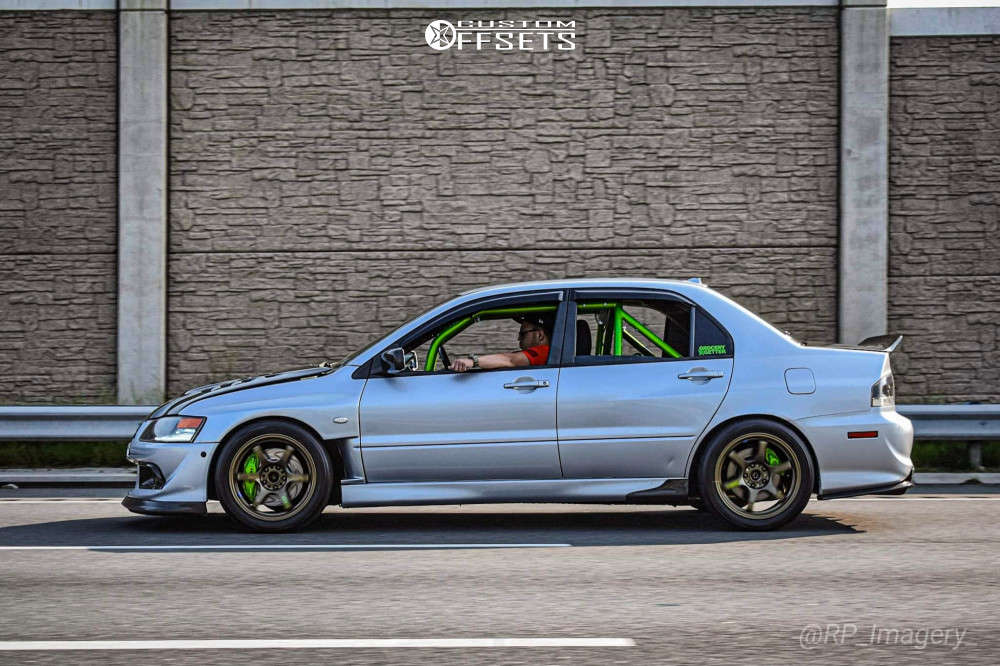 2003 Mitsubishi Lancer with 17x9.5 22 Rays Engineering 57DR and 255 ...